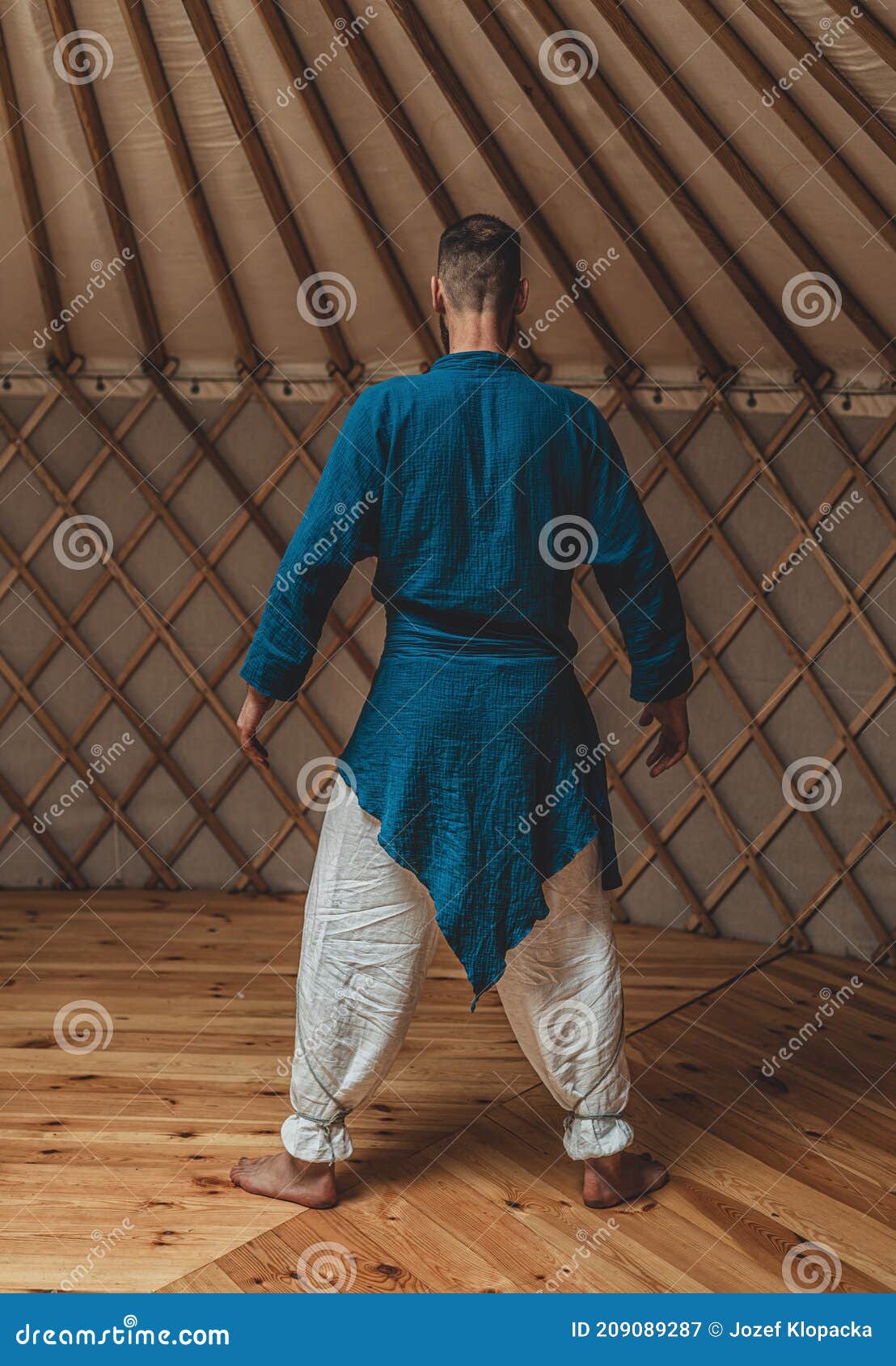 Dancing Warrior, Ceremonial Dance in a Yurt. Stock Image - Image of ...