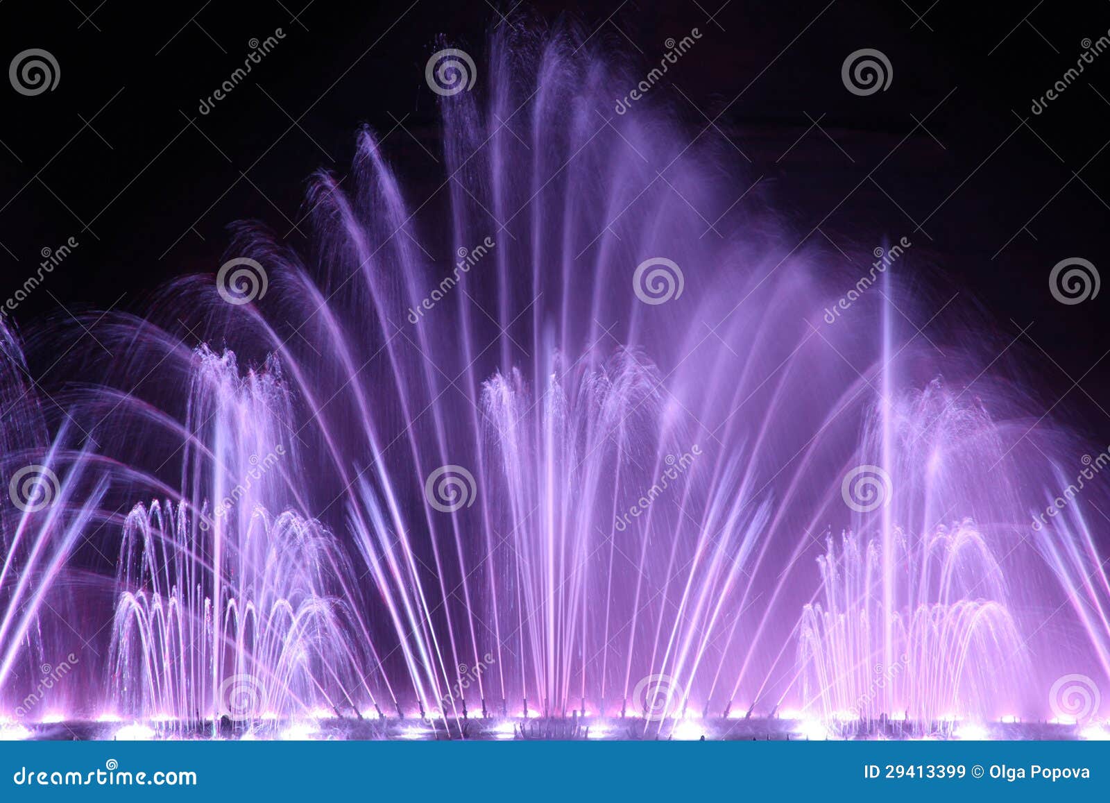 Dancing Water Fountain Show Stock Image - Image of blue, disco: 29413399
