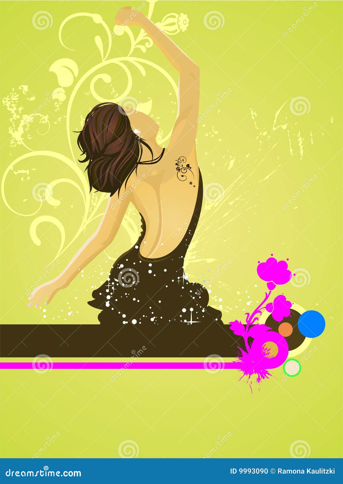 Dancing woman stock vector. Illustration of beautiful - 9993090