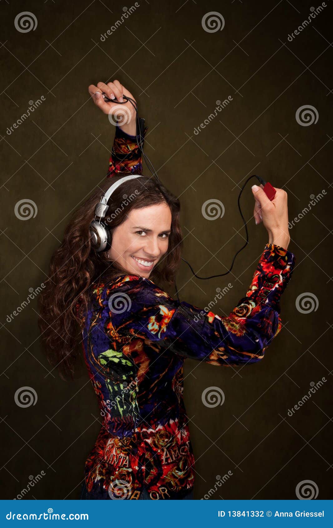 Dancing Woman with Headphones Stock Photo - Image of native, hispanic ...