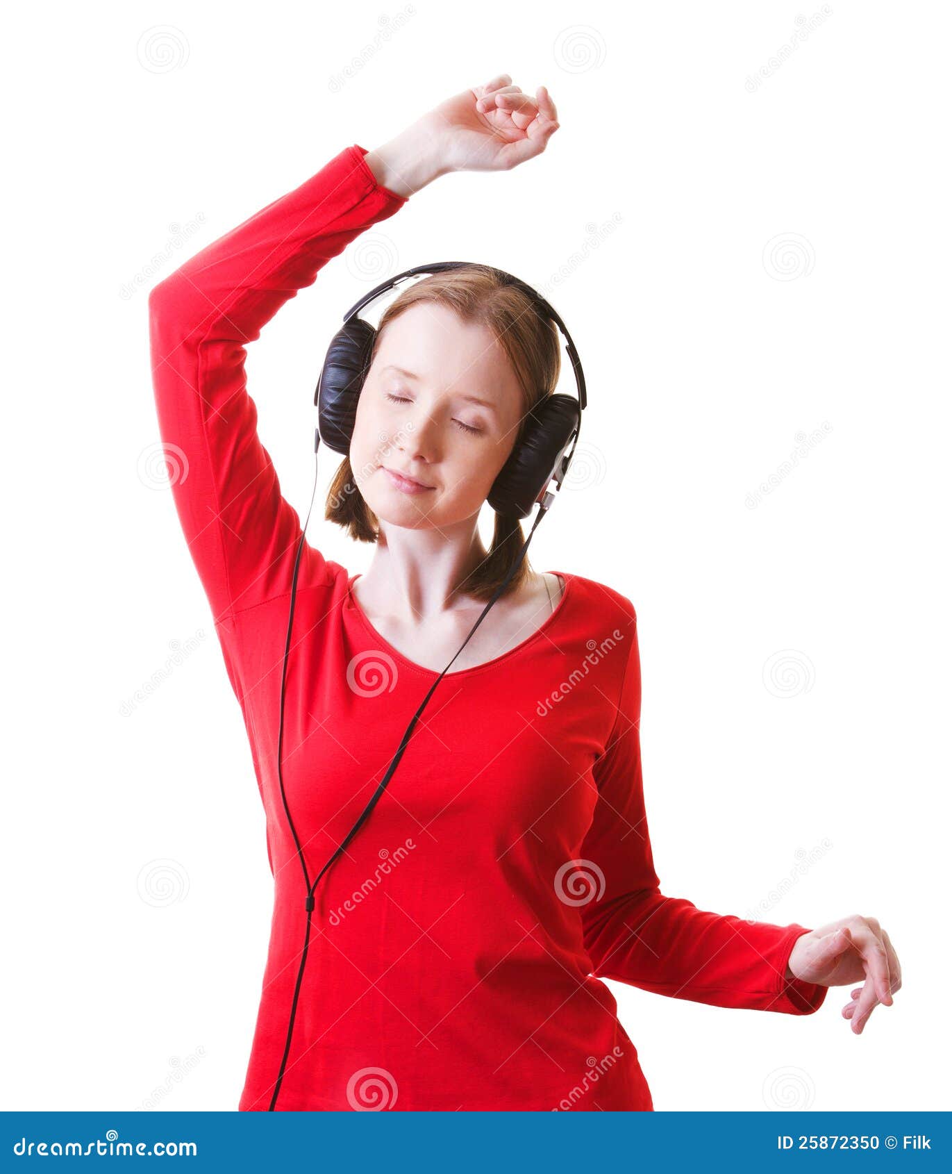 Dancing Woman in Headphones Stock Photo - Image of listening ...