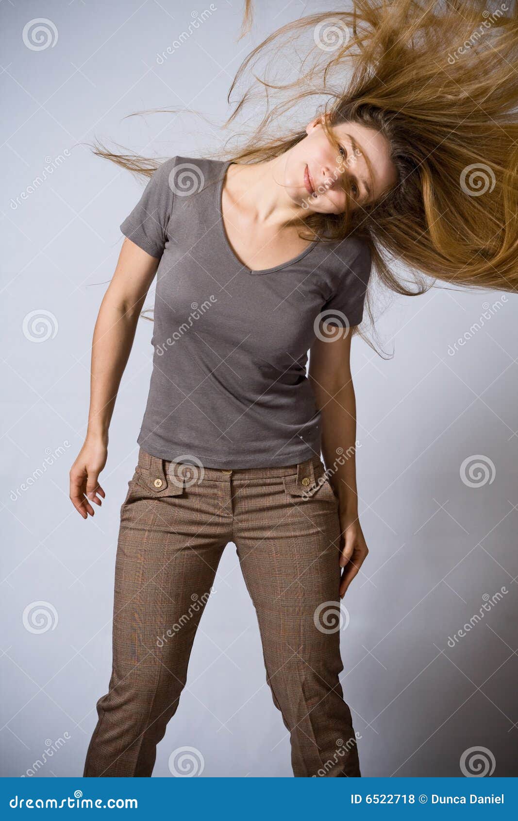 Dancing Woman with Moving Hair Stock Photo - Image of moving, person ...