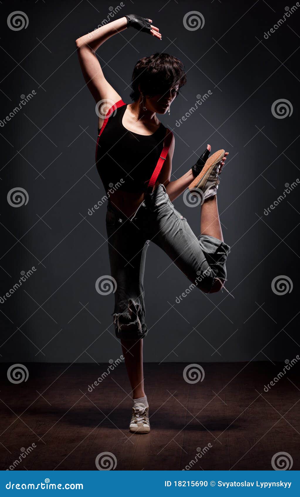 Dancing Woman in Street Style Stock Photo - Image of clothing, activity ...