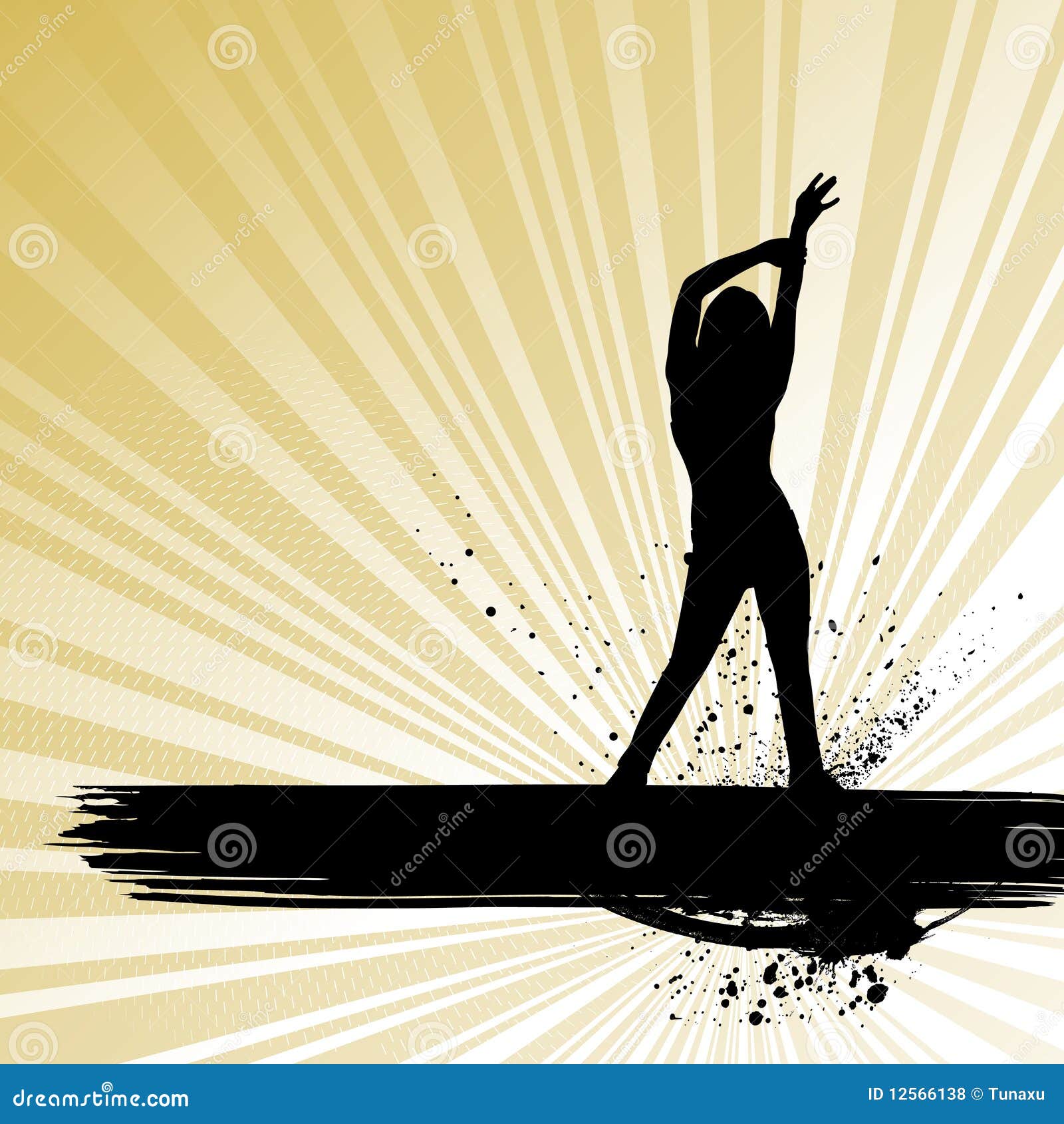 Dancing woman vector stock vector. Illustration of background - 12566138