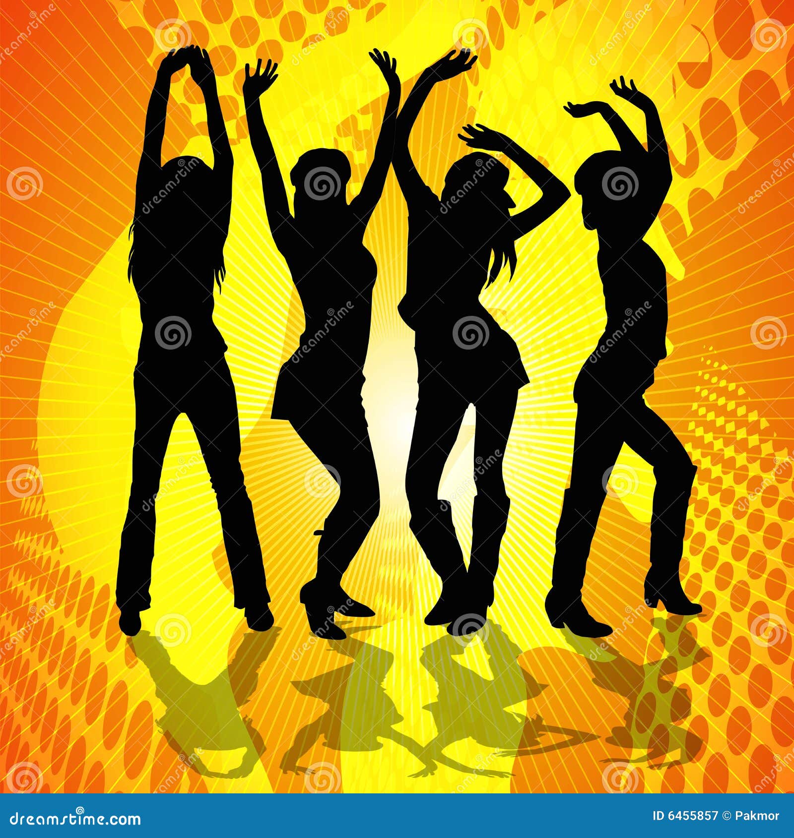 Dancing Women stock illustration. Illustration of scene - 6455857