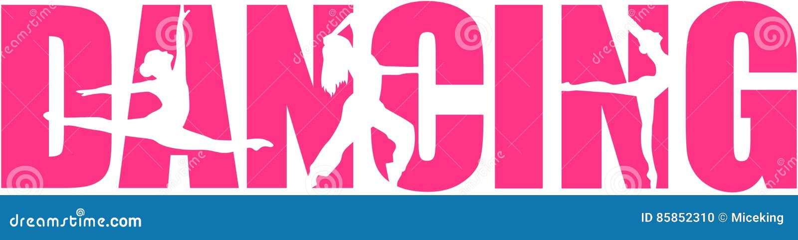 Dancing Word with Silhouettes Stock Vector - Illustration of together ...