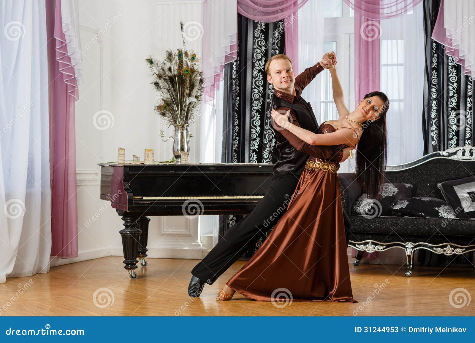 Dancing young couple. stock image. Image of performance - 31244953