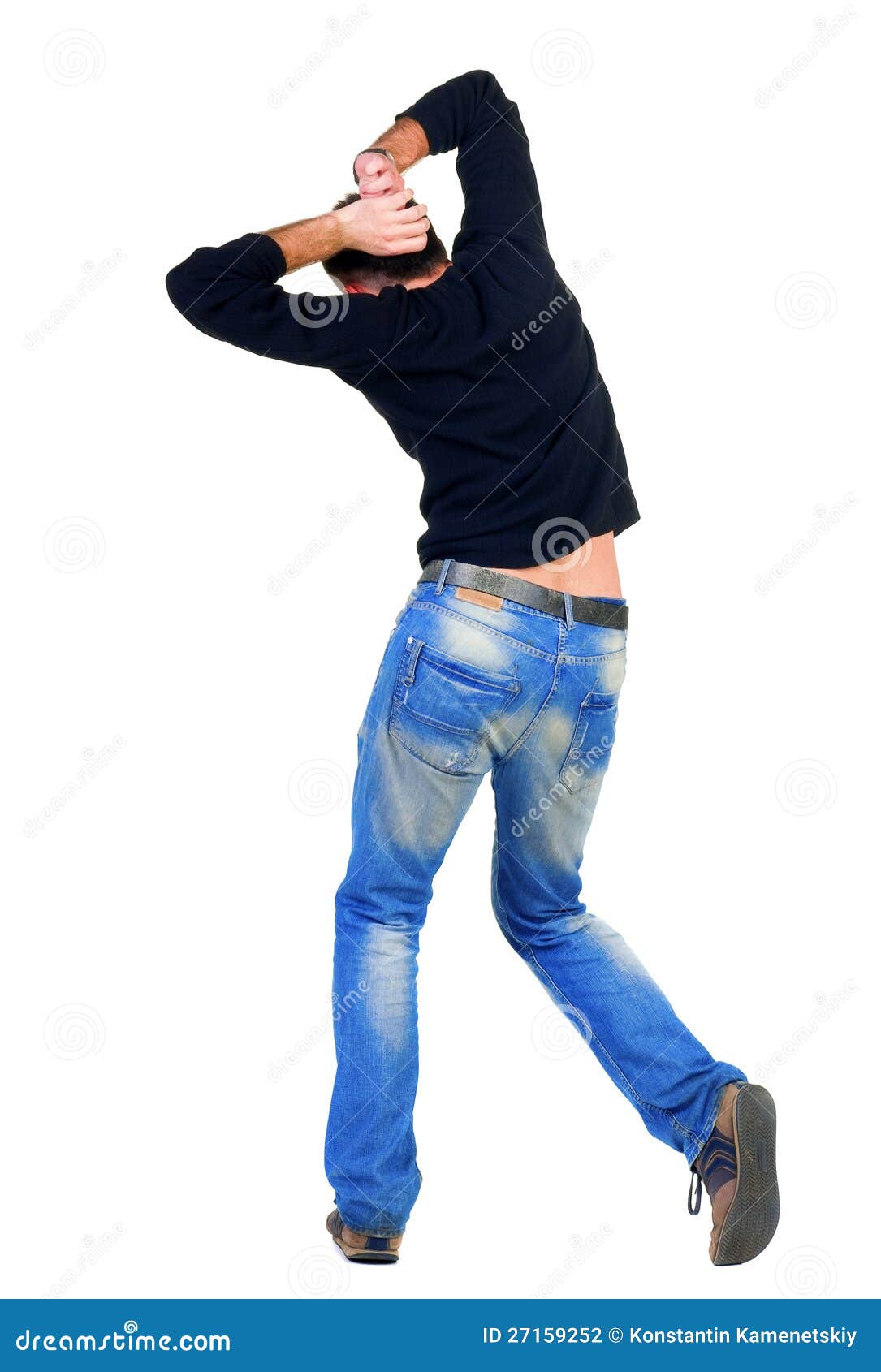 Dancing Young Man Back View. Stock Photo - Image of standing, male ...