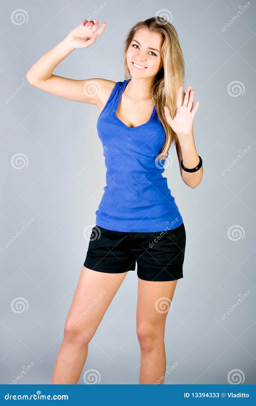 Dancing Young Woman Portrait Stock Image - Image of blonde, babe: 13394333
