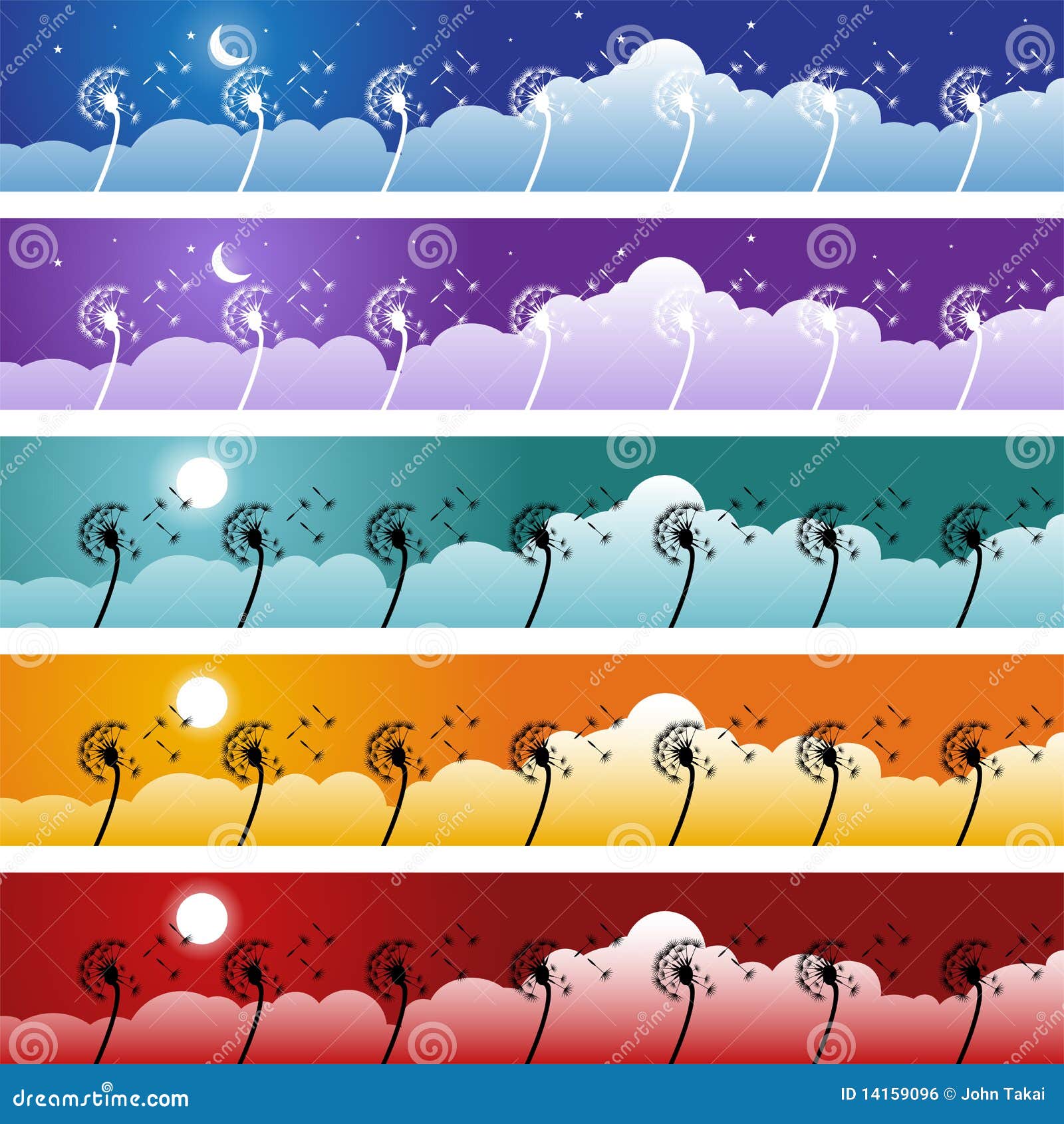 Dandelion Banner Set stock vector. Illustration of weed - 14159096