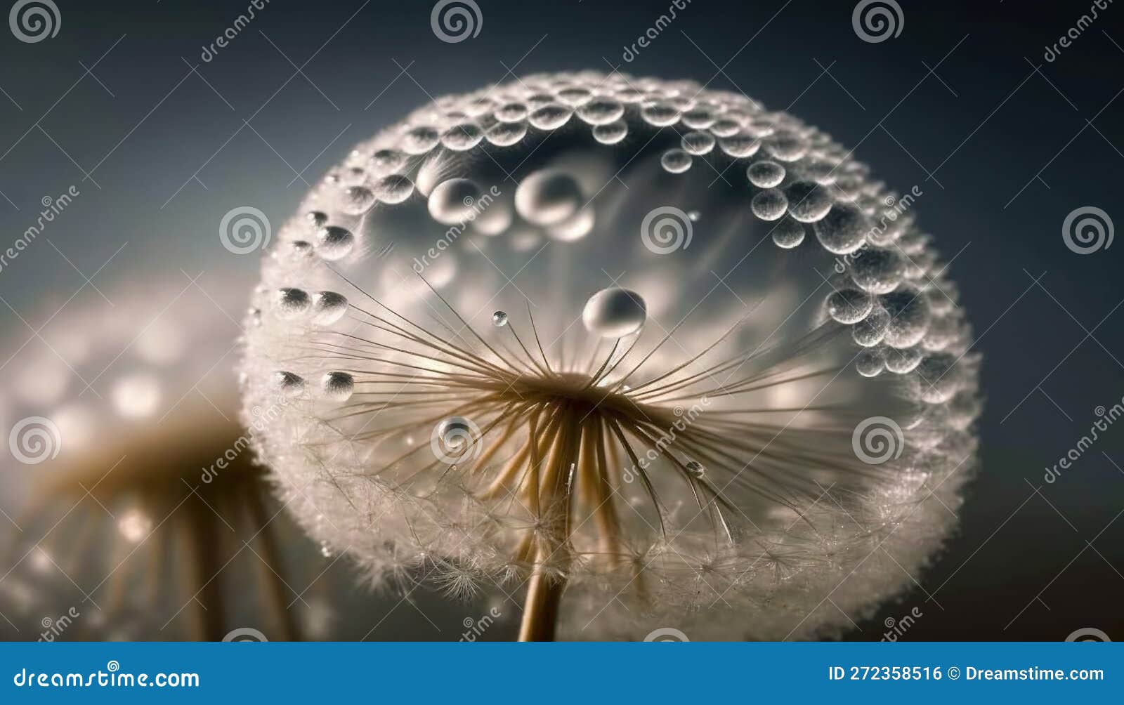 A Dandelion with Drops of Water on Top of Stock Illustration ...