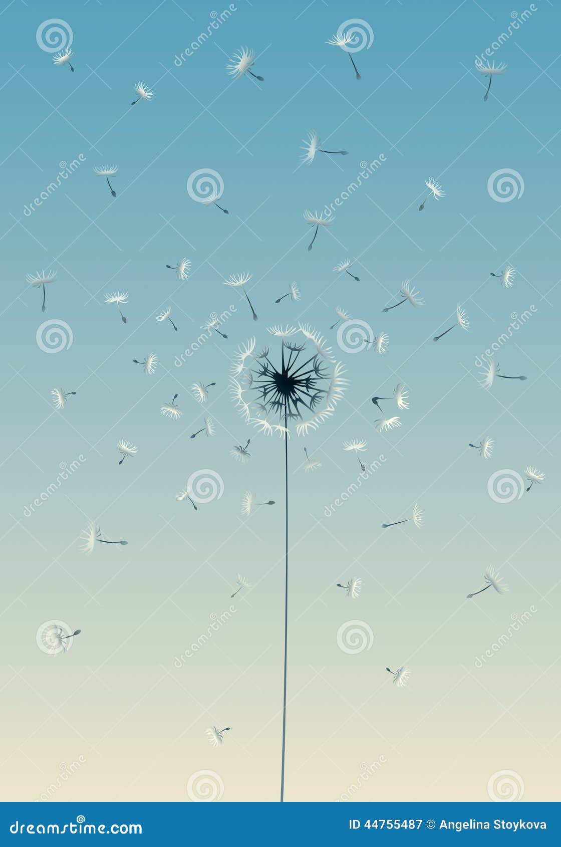 Dandelion Flower Background Cartoon Vector | CartoonDealer.com #44755487
