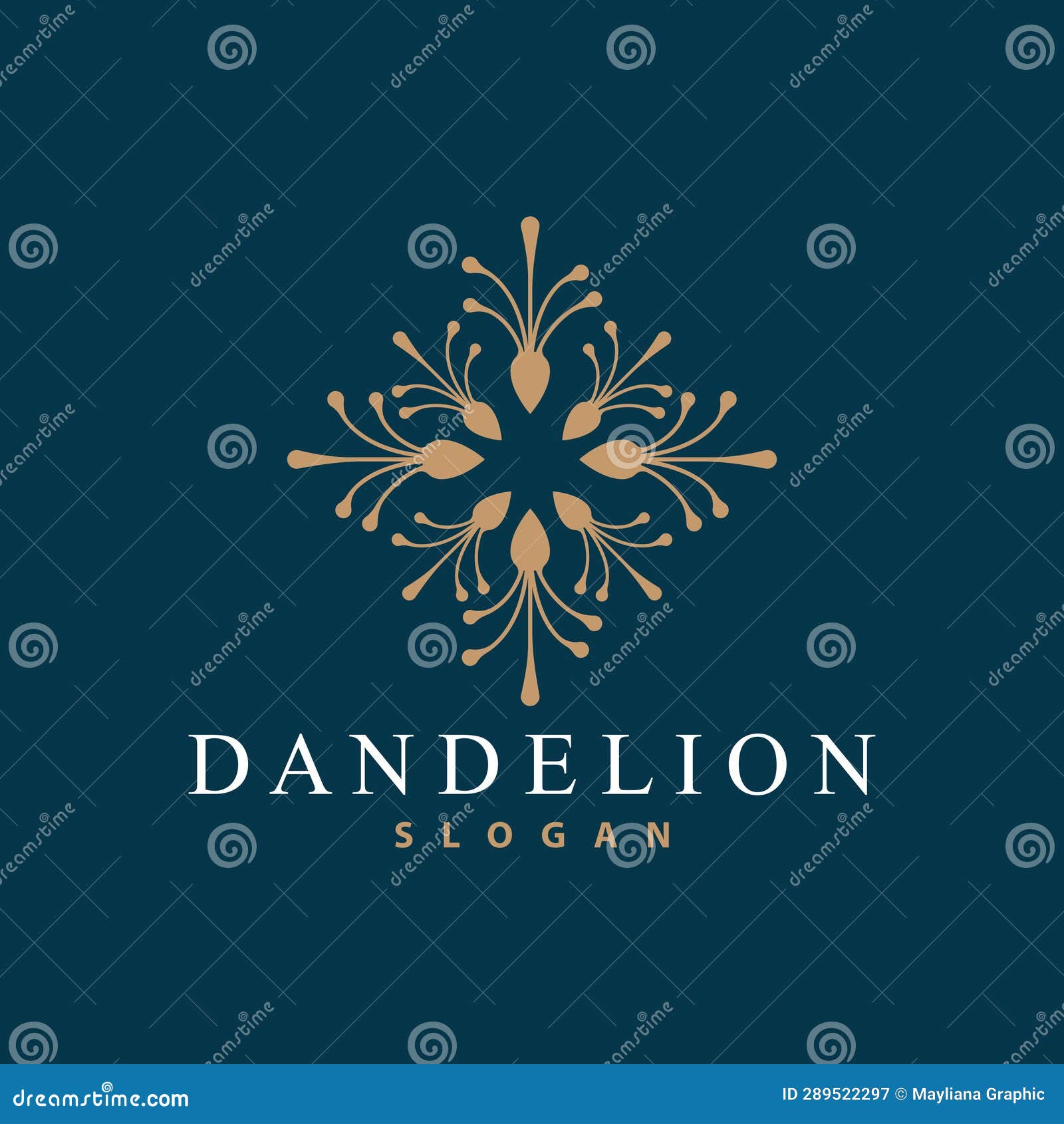 Dandelion Flower Logo Design Simple Vector Minimalist Symbol Template ...