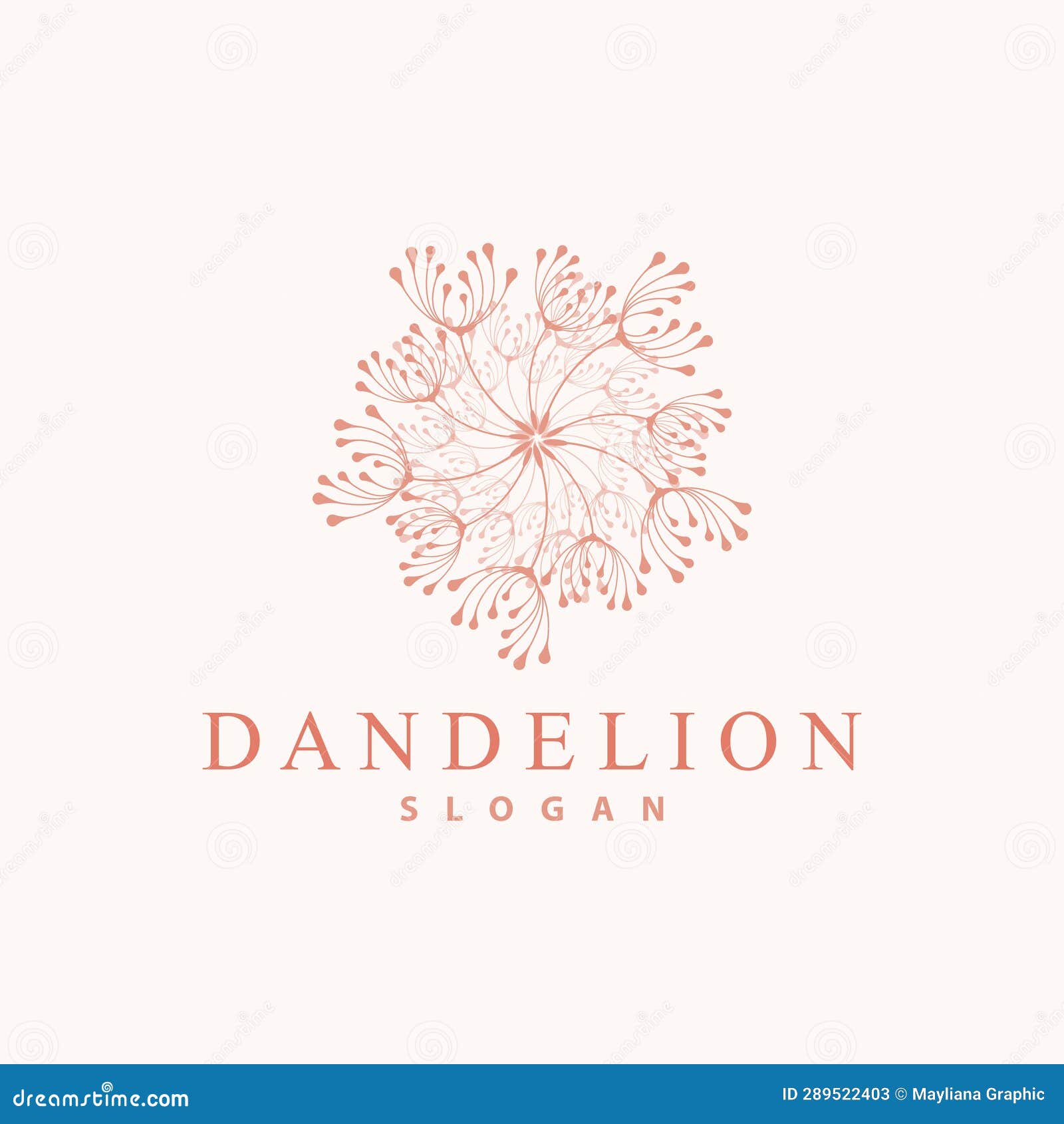 Dandelion Flower Logo Design Simple Vector Minimalist Symbol Template ...