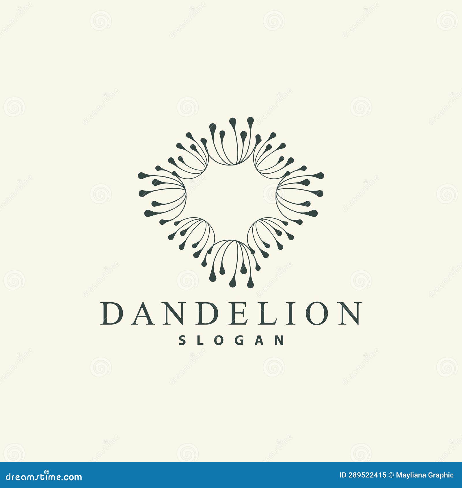 Dandelion Flower Logo Design Simple Vector Minimalist Symbol Template ...