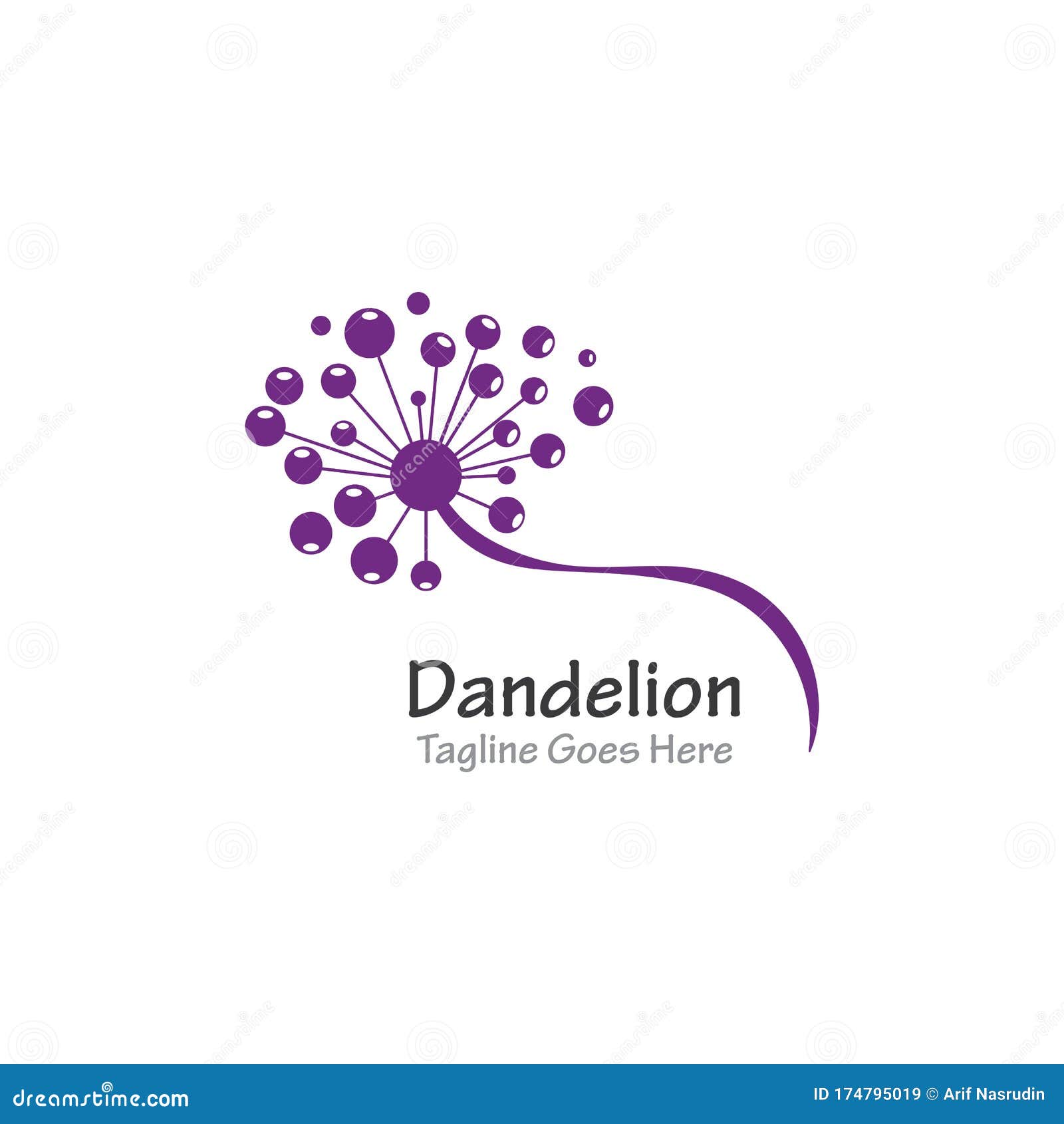 Dandelion Flower Logo Simple Crative Template Vector Design Stock ...