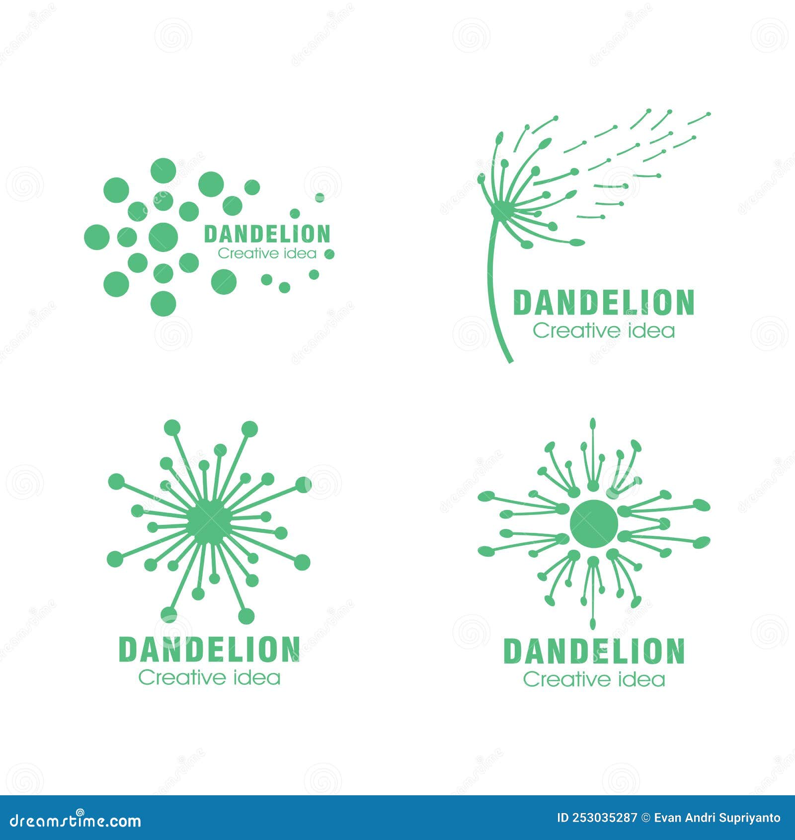 Dandelion Flower Logo Vector Template Design Stock Vector ...