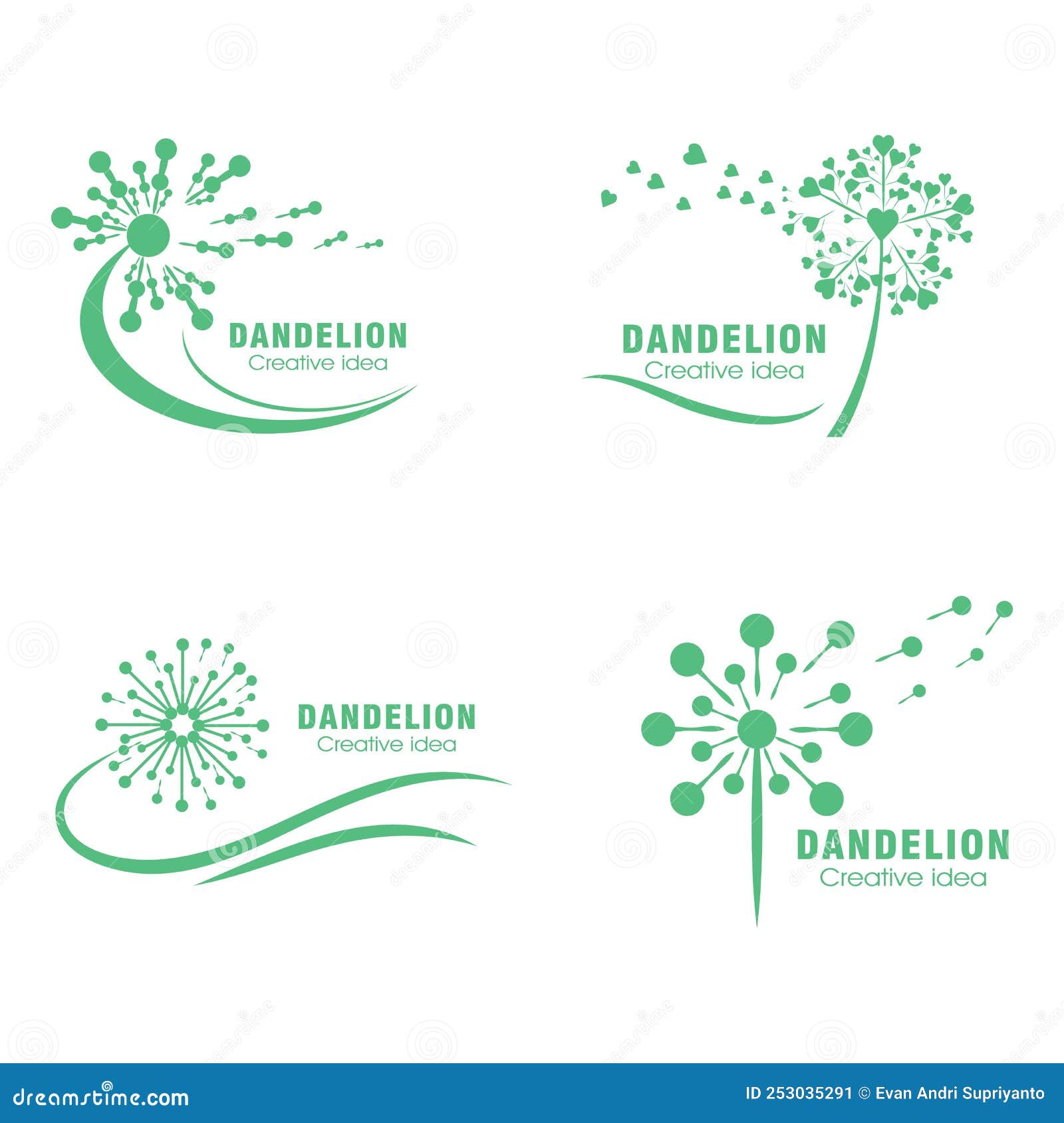 Dandelion Flower Logo Vector Template Design Stock Vector ...