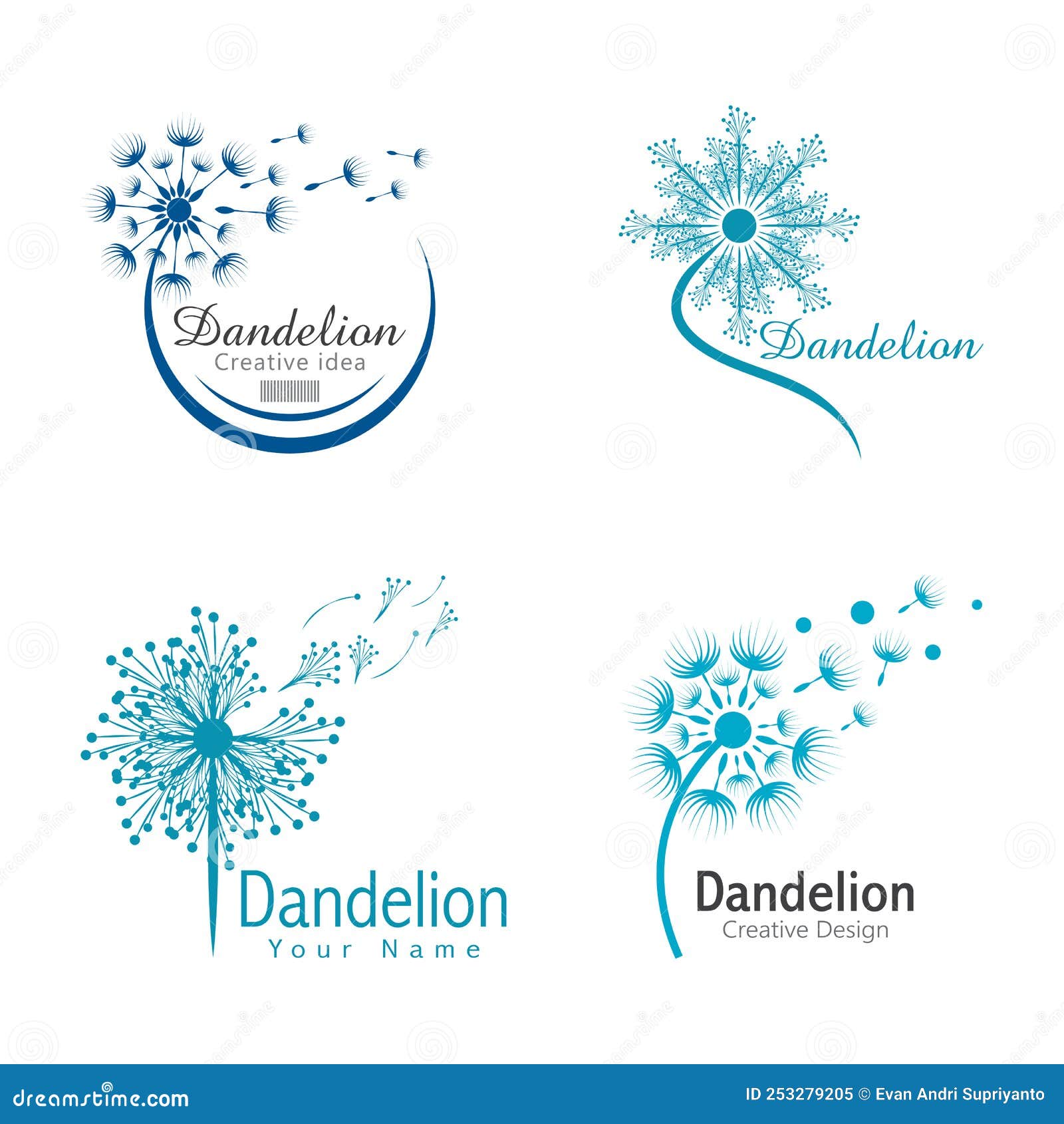 Dandelion Flower Logo Vector Template Design Stock Vector ...
