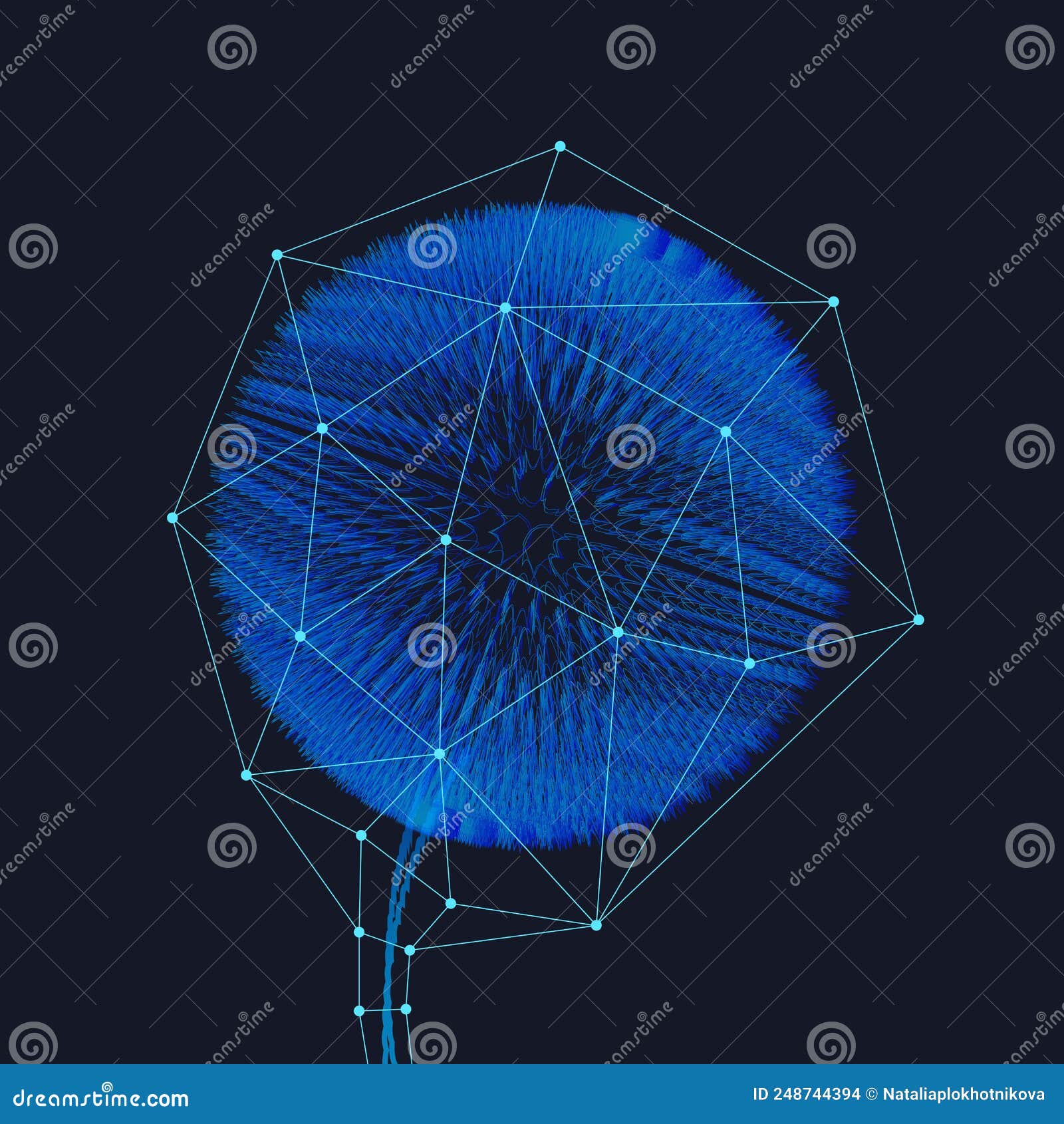 Technological Nano Molecular Cell Design With Glowing, Sci Fi Inspired ...