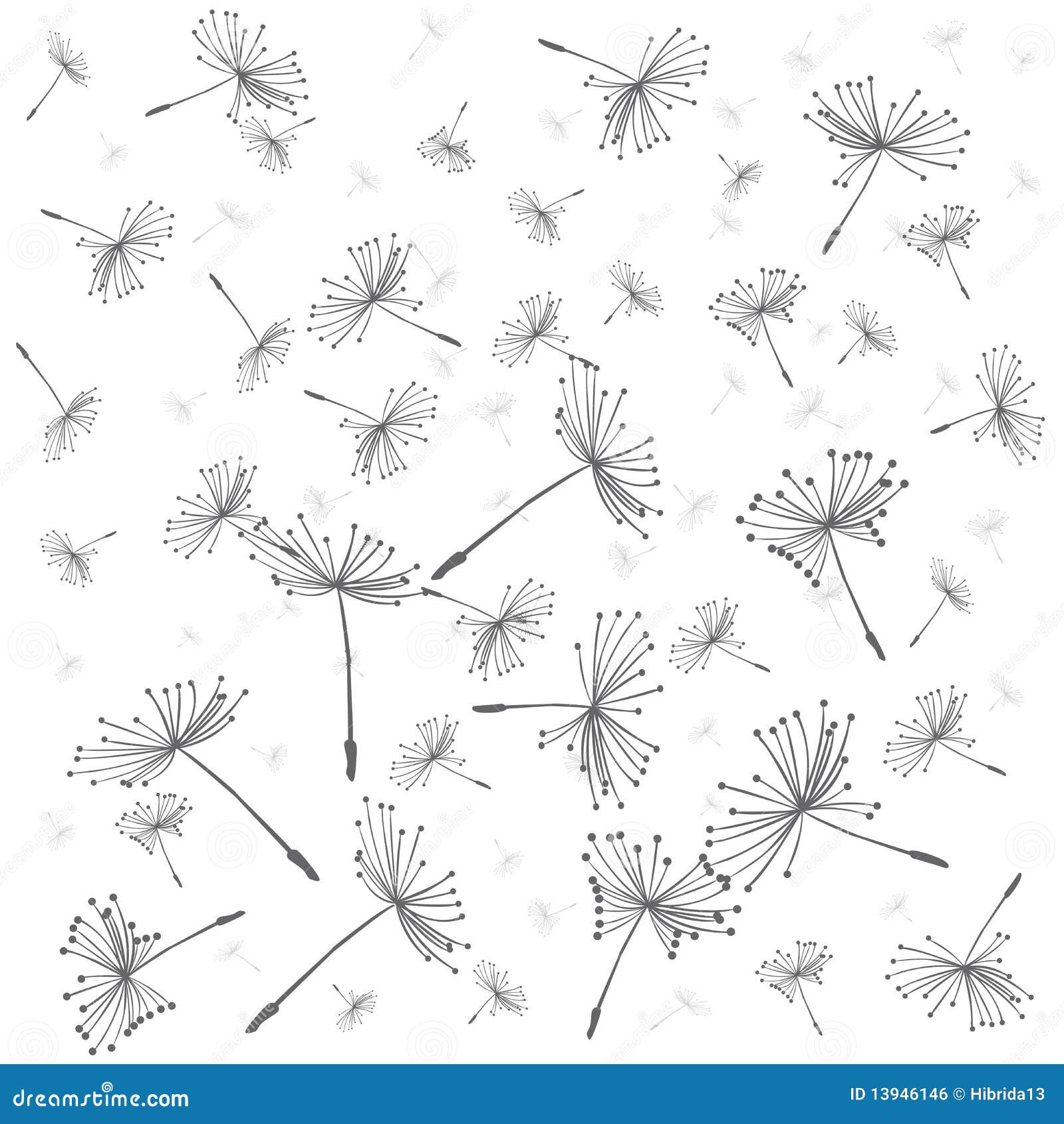 Dandelion seeds seamless stock illustration. Illustration of design ...