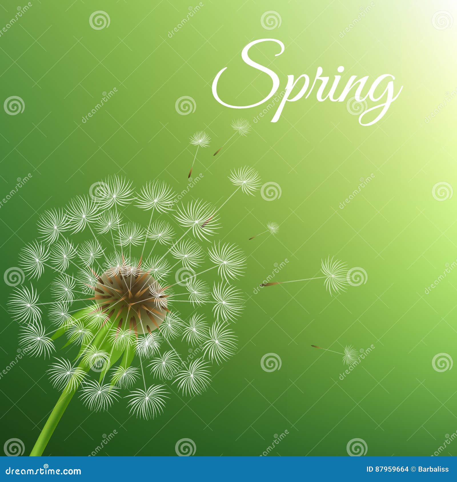 Dandelion and Spring Background Stock Vector - Illustration of light ...