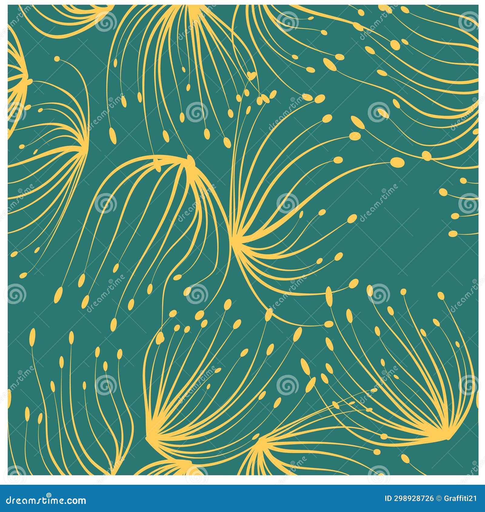 Dandelions in Abstract Style on Light Background. Beautiful Abstract ...