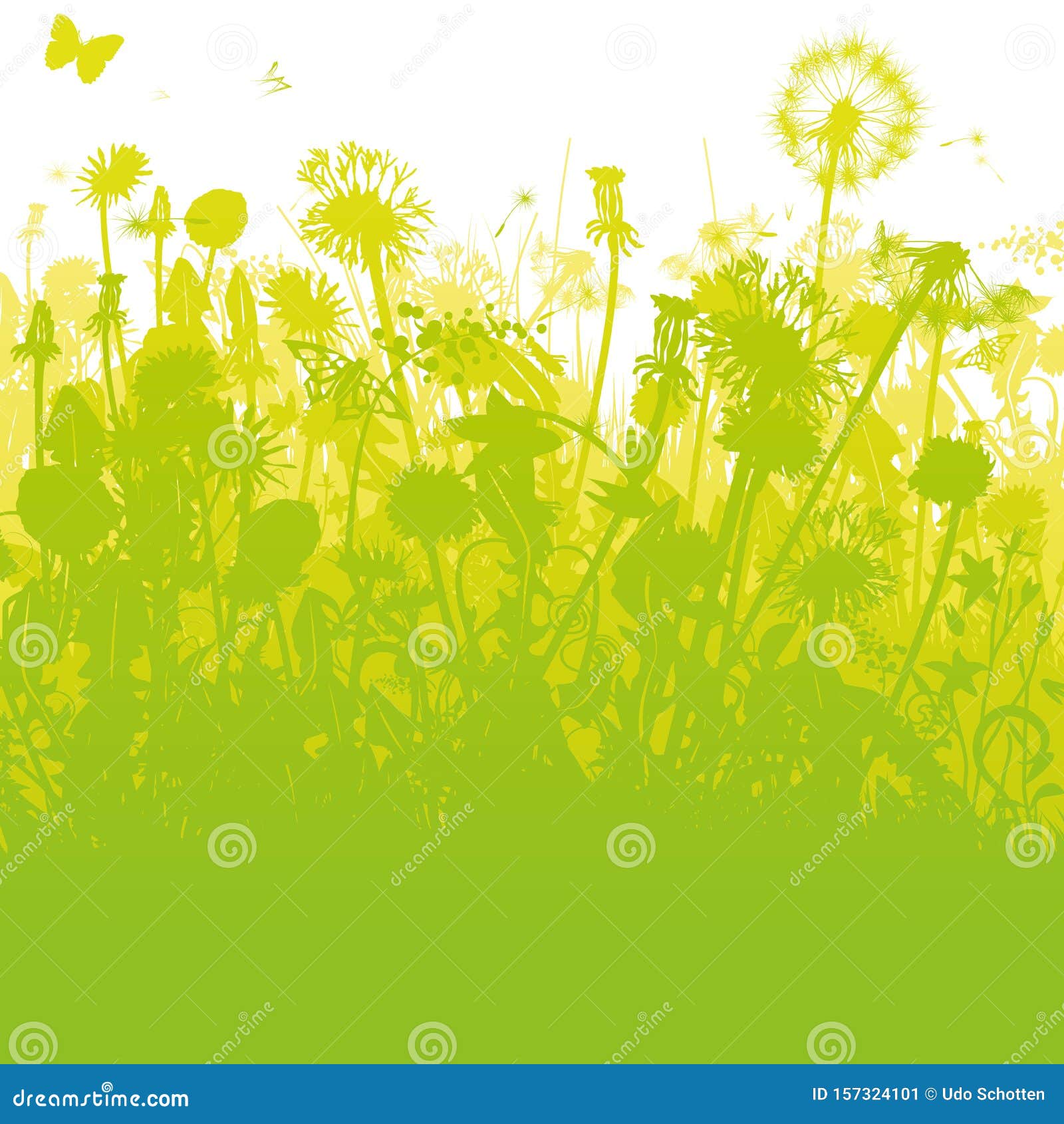 Dandelions In An Overgrown Garden Cartoon Vector | CartoonDealer.com ...