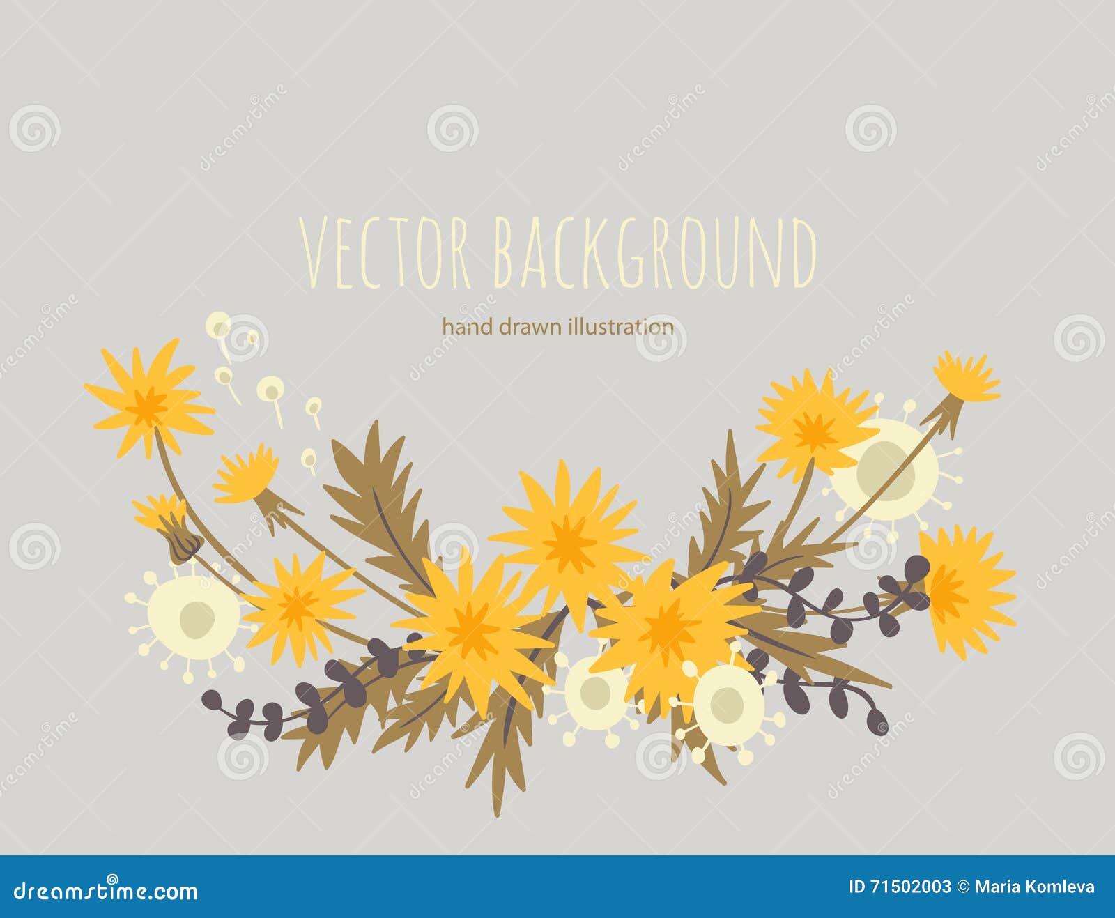 Dandelions. Vector Background Stock Vector - Illustration of blowball ...