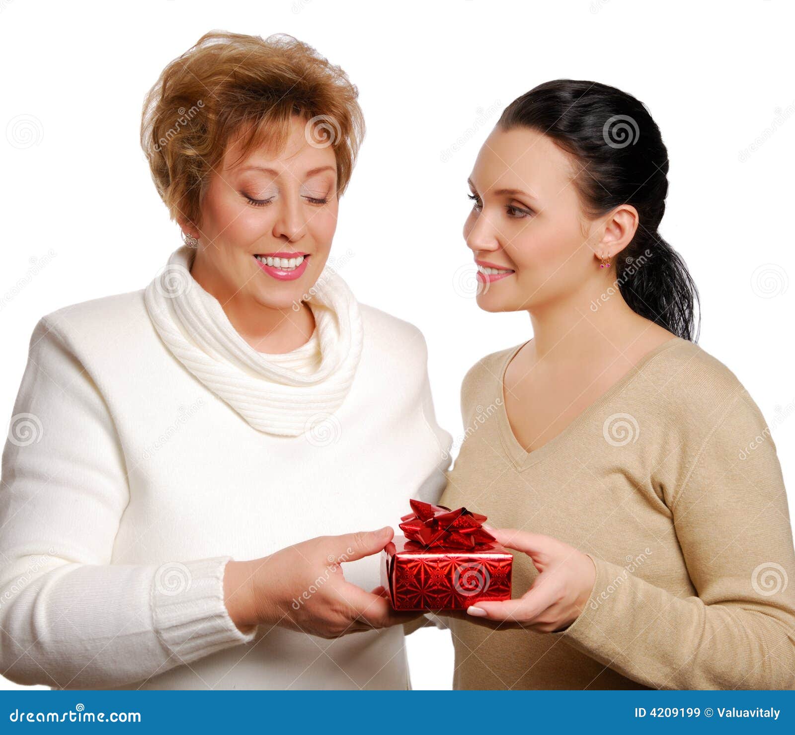 Dando um presente imagem de stock. Imagem de adulto, fêmea - 4209199