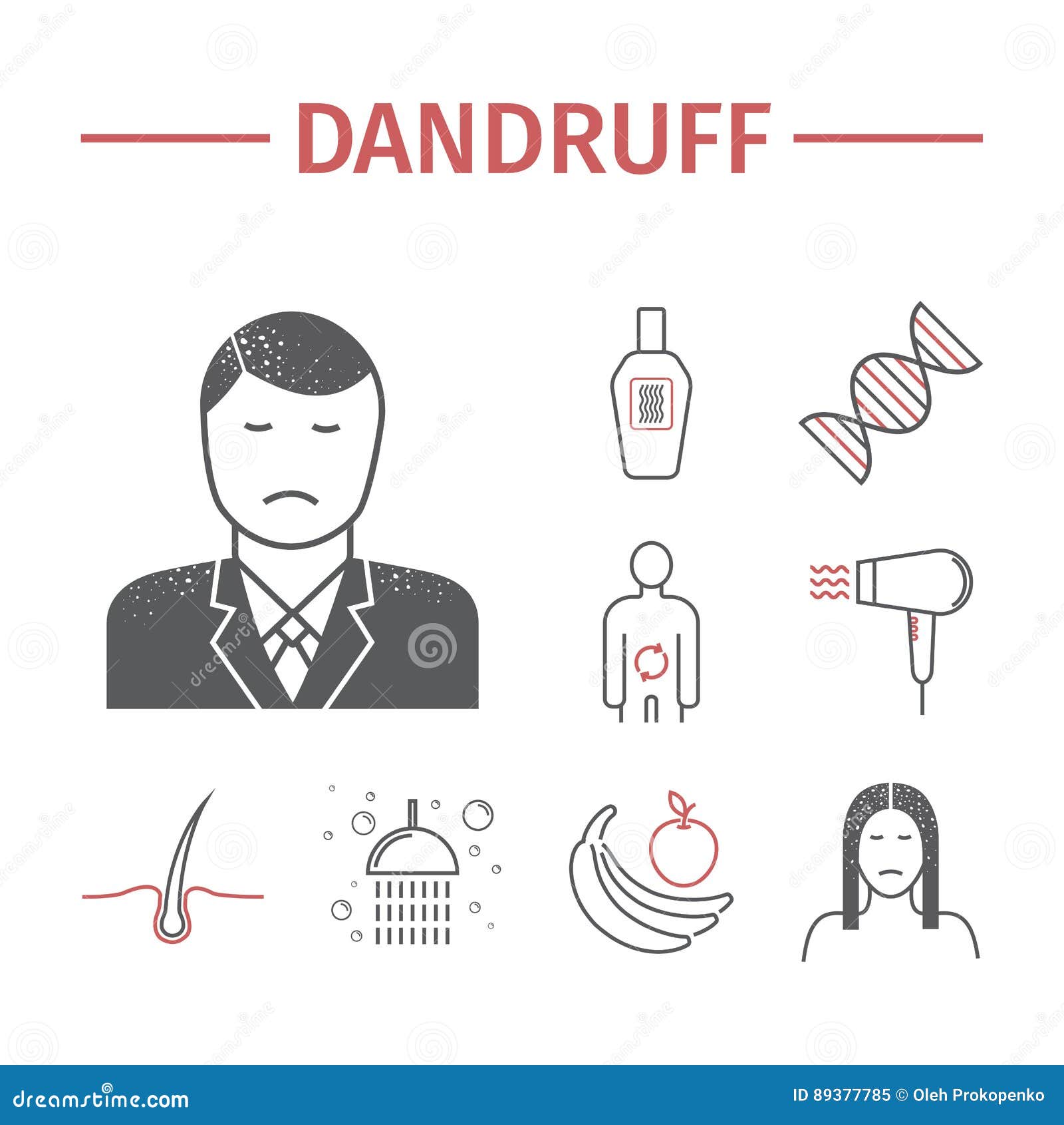Dandruff Cartoon Vector | CartoonDealer.com #89377785