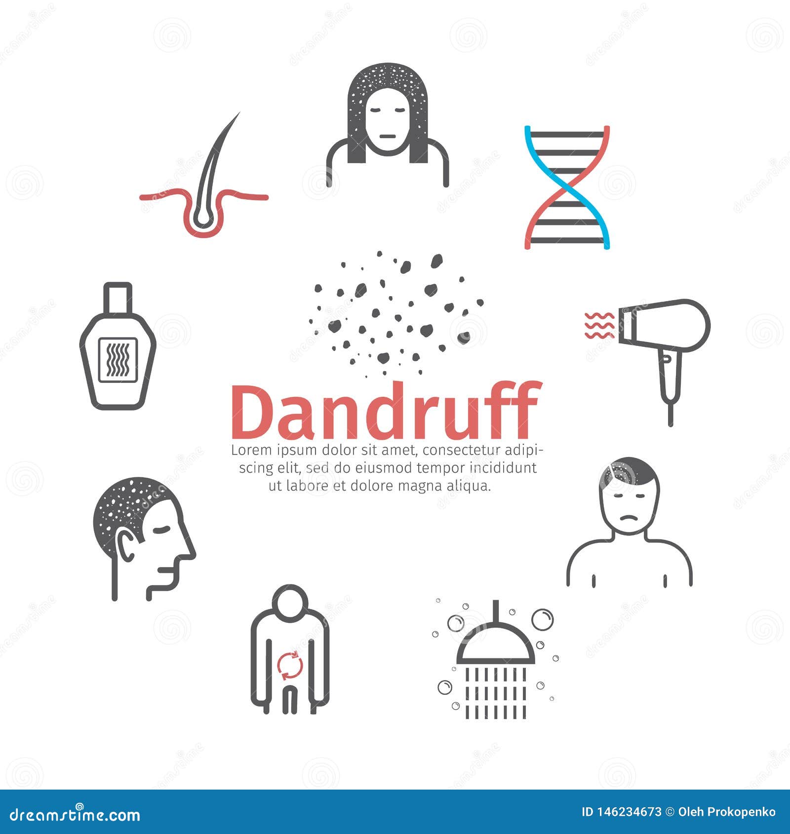 Dandruff Banner. Vector Signs for Web Graphics. Stock Vector ...