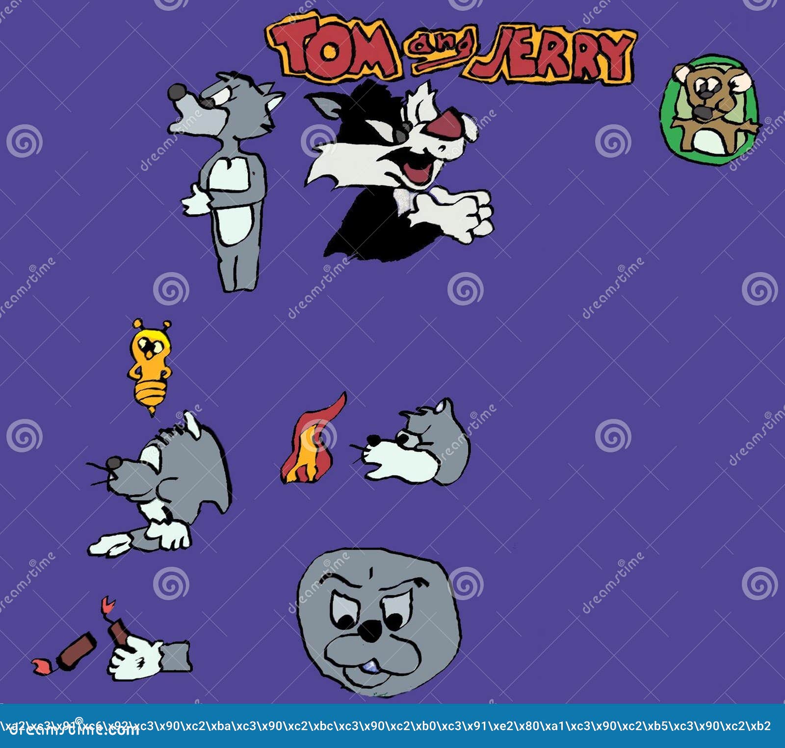 The Dandy Game "Tom and Jerry" Stock Illustration - Illustration of ...
