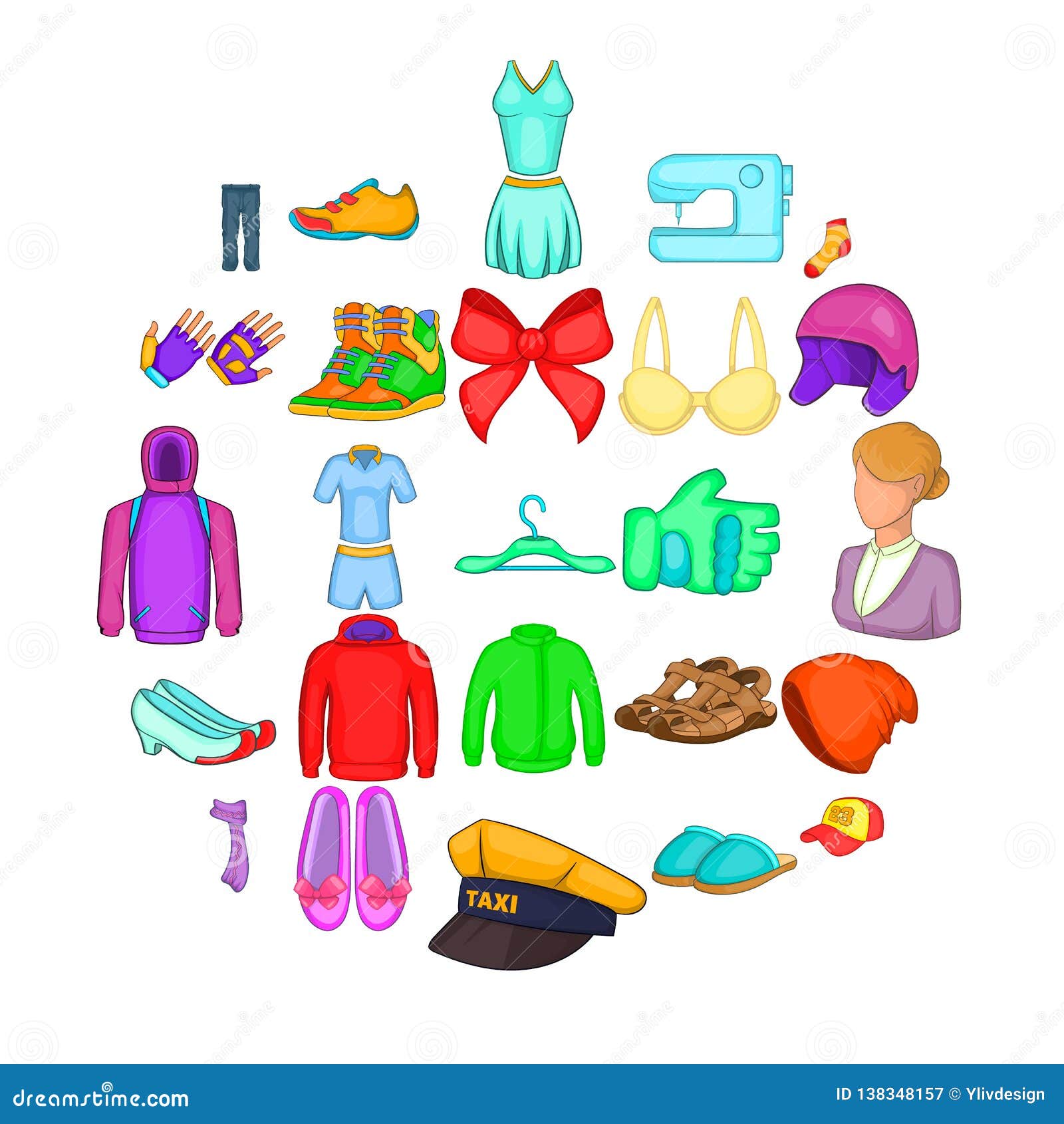 Dandy Icons Set, Cartoon Style Stock Vector - Illustration of jeans ...