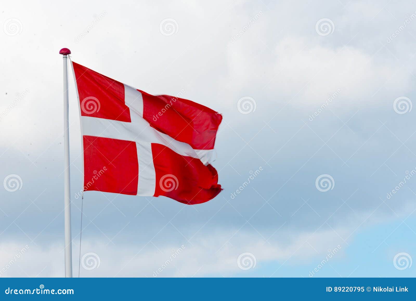 Flying Danish Flag Stock Photography | CartoonDealer.com #89220008