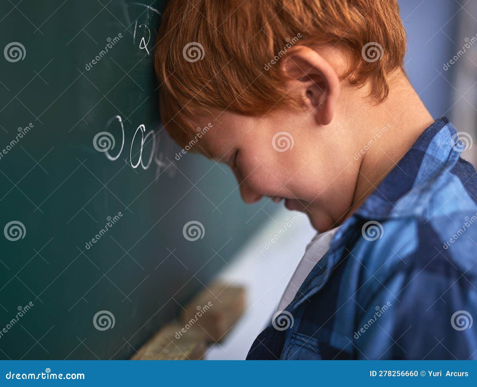 Dang it What Did I Do Wrong. an Elementary School Boy Pressing His Head ...