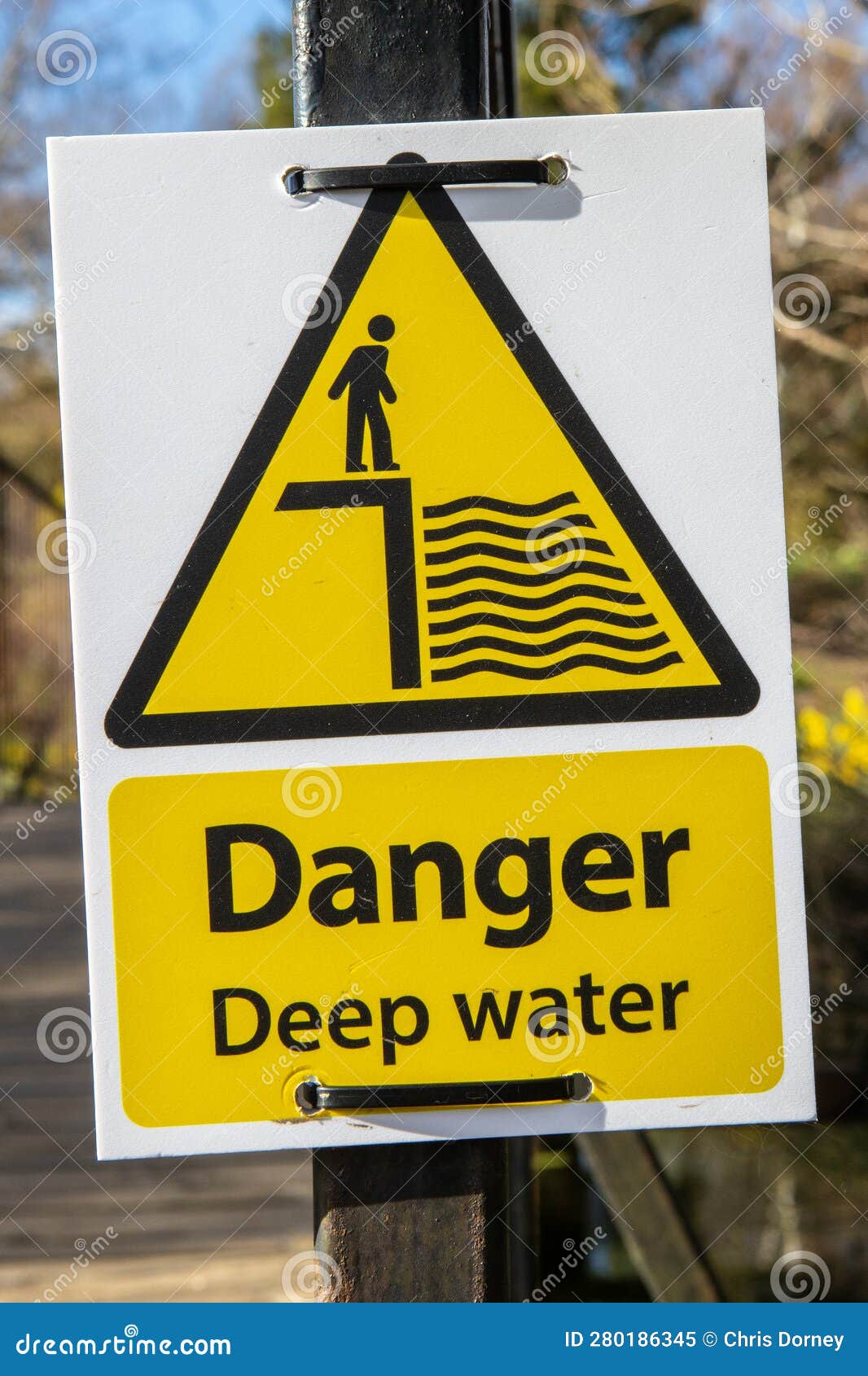 Dange Deep Water Sign stock image. Image of awareness - 280186345