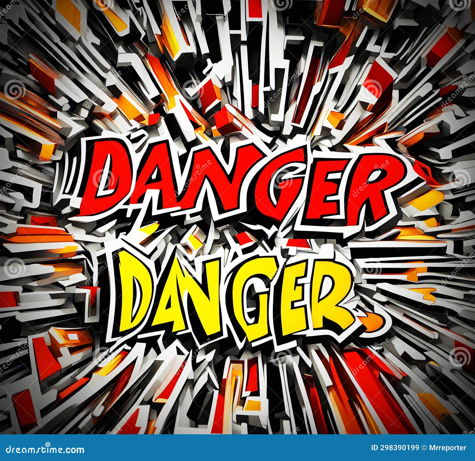 Danger! Abstract Background, Cartoon Style. Ai Stock Illustration ...