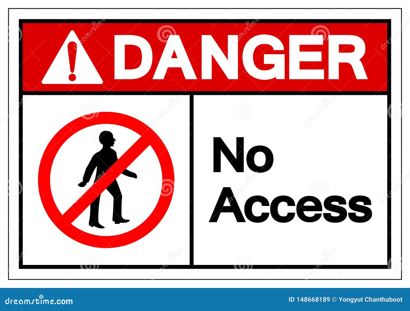 Danger Access Symbol Sign ,Vector Illustration, Isolate on White ...