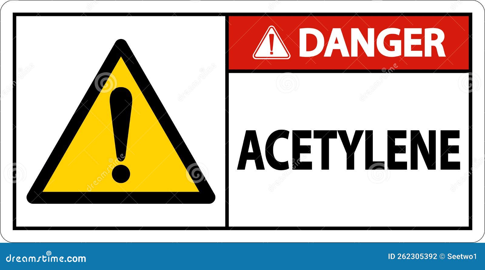 Danger Acetylene Sign On White Background Cartoon Vector ...