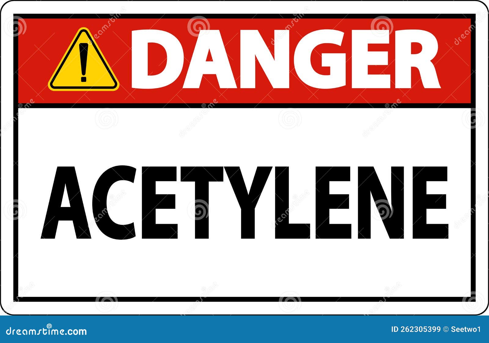 Danger Acetylene Sign On White Background Cartoon Vector ...