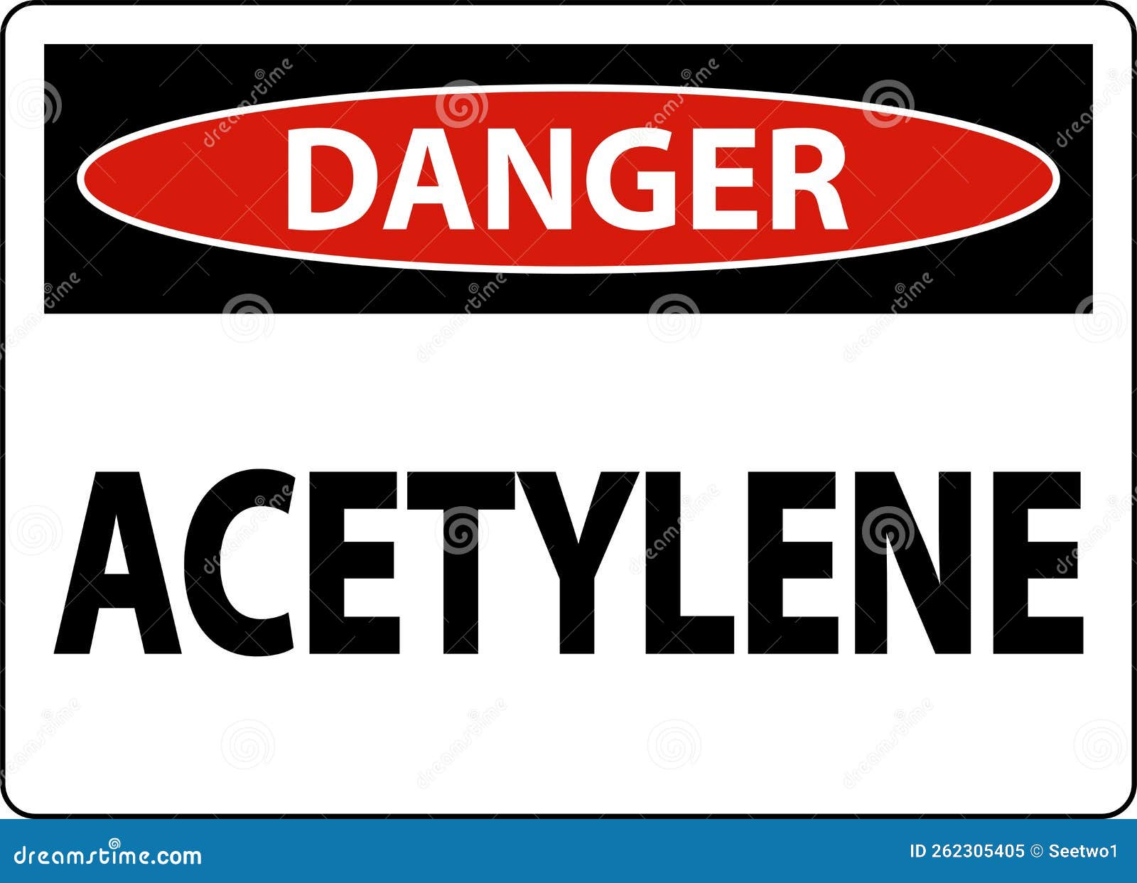 Danger Acetylene Sign On White Background Cartoon Vector ...