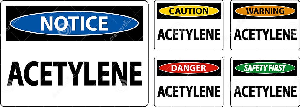 Danger Acetylene Sign on White Background Stock Vector - Illustration ...