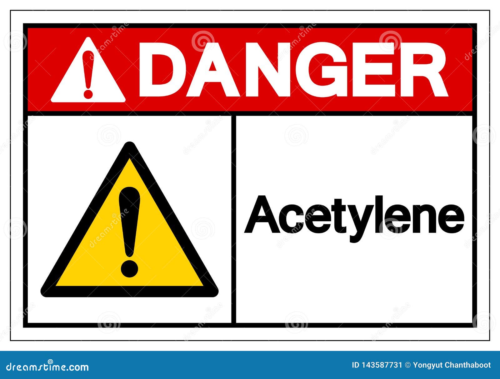 Danger Acetylene Symbol Sign, Vector Illustration, Isolate on White ...