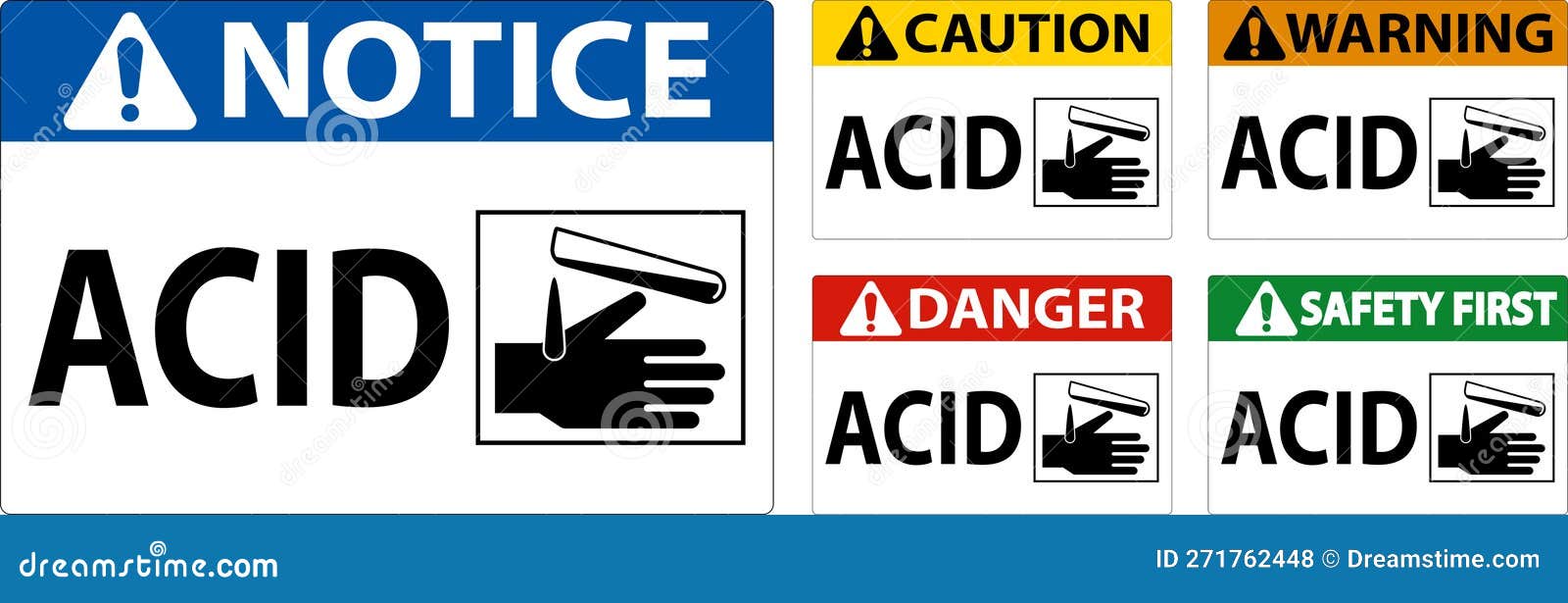 Danger Acid Sign on White Background Stock Vector - Illustration of ...
