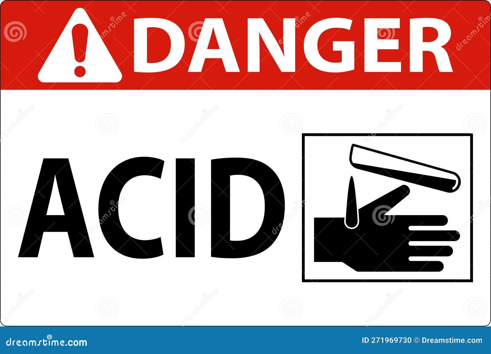 Danger Acid Sign on White Background Stock Vector - Illustration of ...