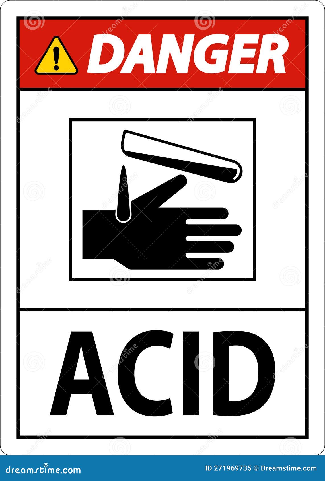 Danger Acid Sign on White Background Stock Vector - Illustration of ...