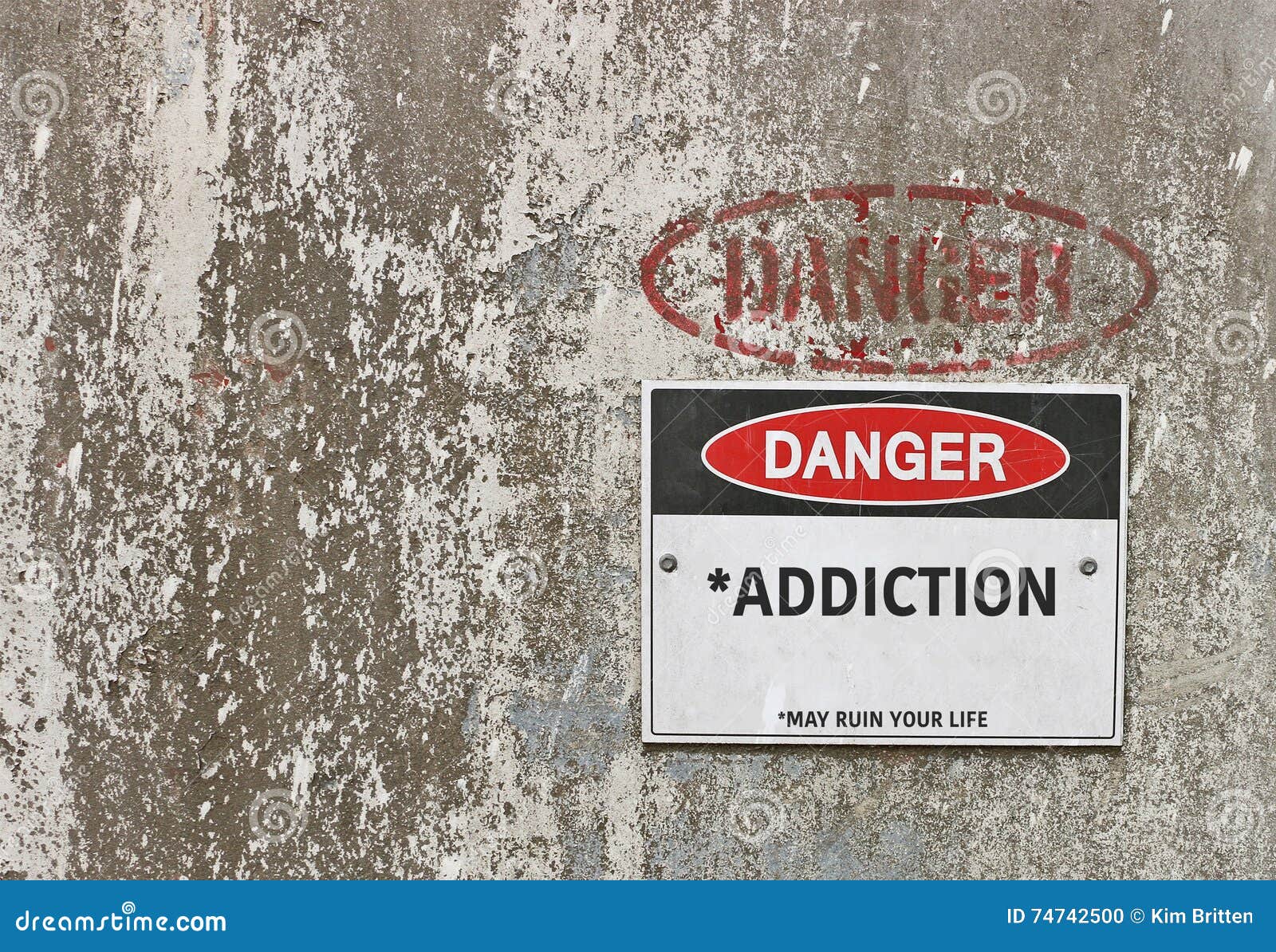 Danger, Addiction Warning Sign Stock Photo - Image of drug, cigarette ...