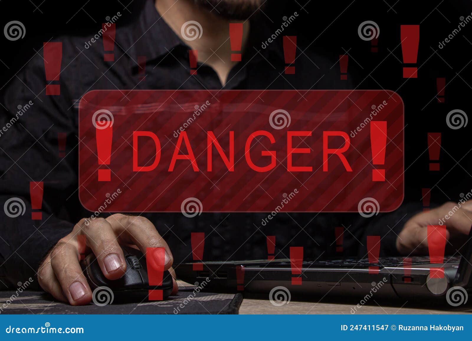 Danger Alert. Hacking Personal Data Stock Image - Image of office ...