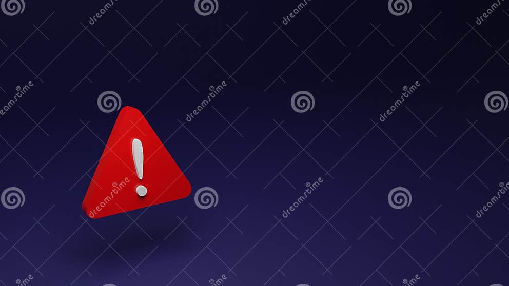 Danger Alert Icon 3d Illustration, Program Failure Notice Warning Sing ...